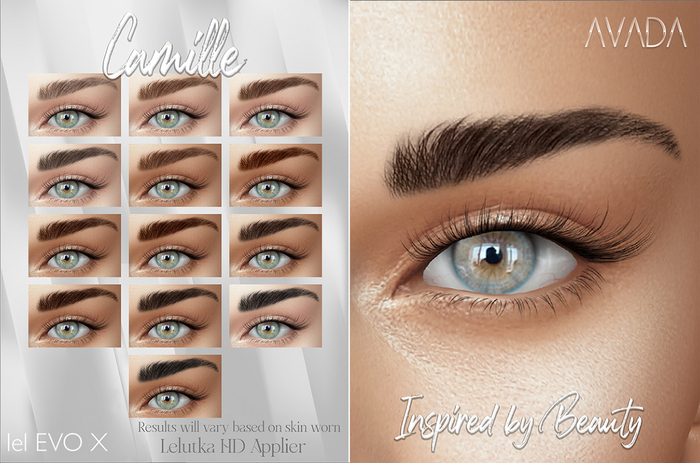Second Life Marketplace Avada Camille Eyebrows Lelutka Evox Demo
